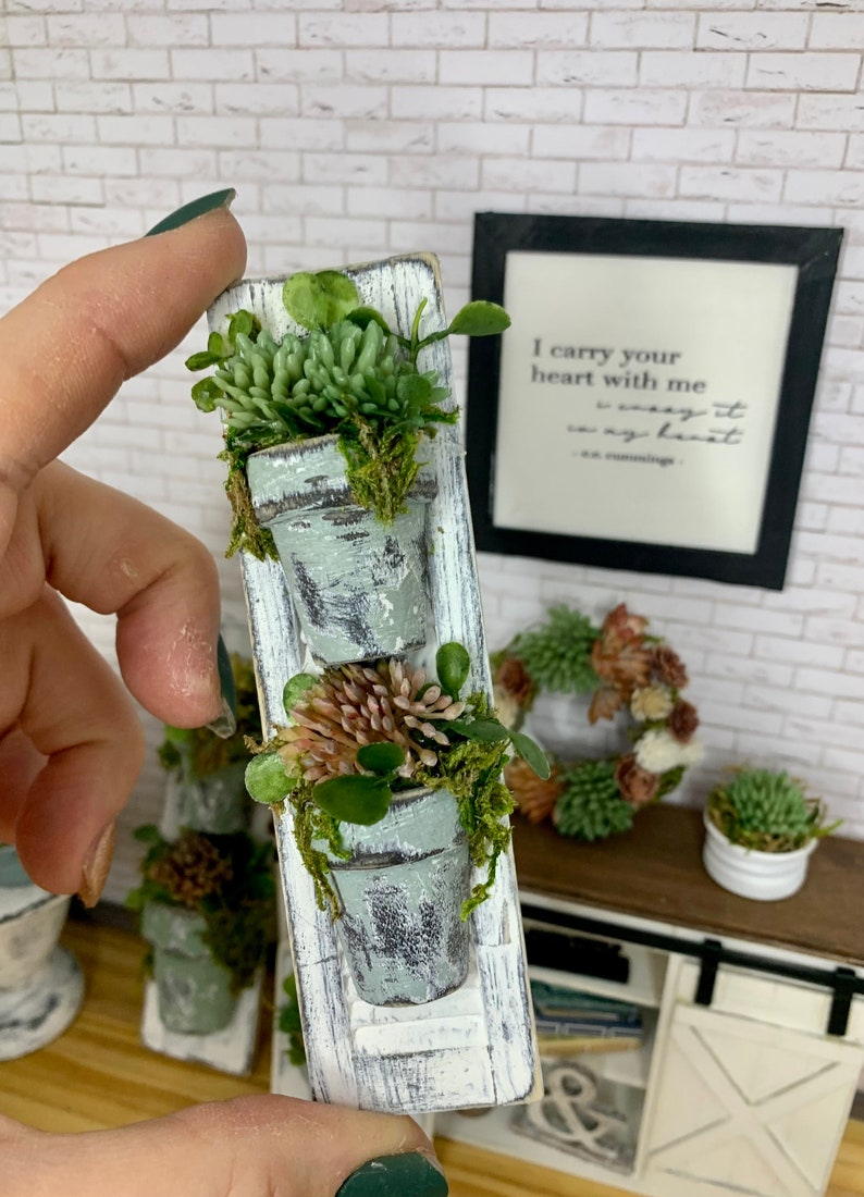 Miniature Dollhouse Decorated Shutters With Planters and - Etsy