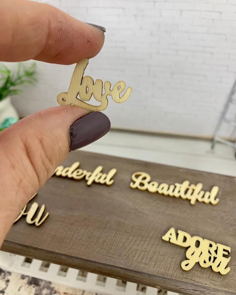 Miniature Wood Cut Out Words Miniature Dollhouse Craft - Etsy