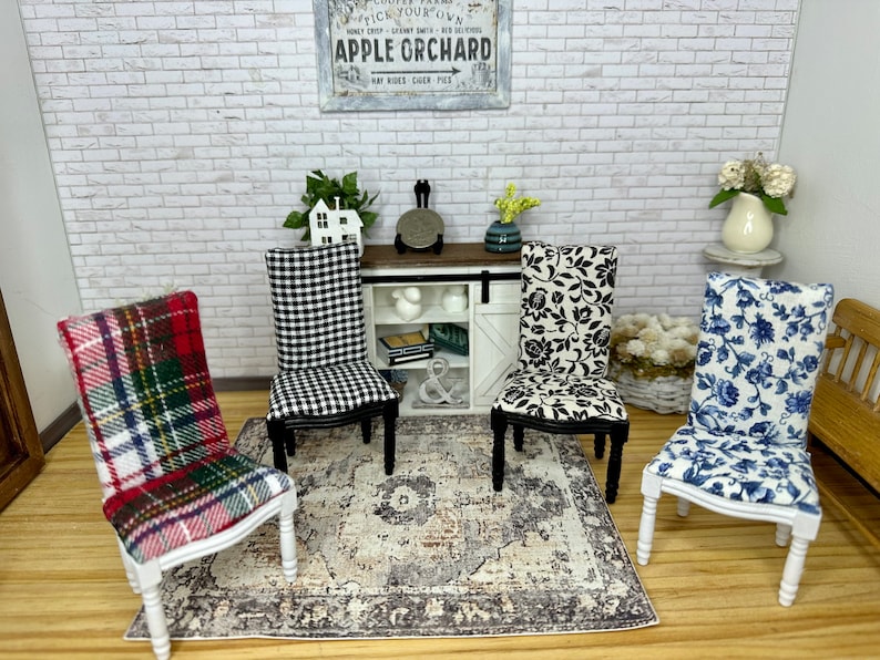 Miniature Dollhouse Fabric Chairs Dollhouse Furniture - Etsy