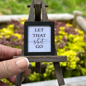 Miniature Dollhouse Funny Bathroom Sign, Let That Shit Go, Miniature ...