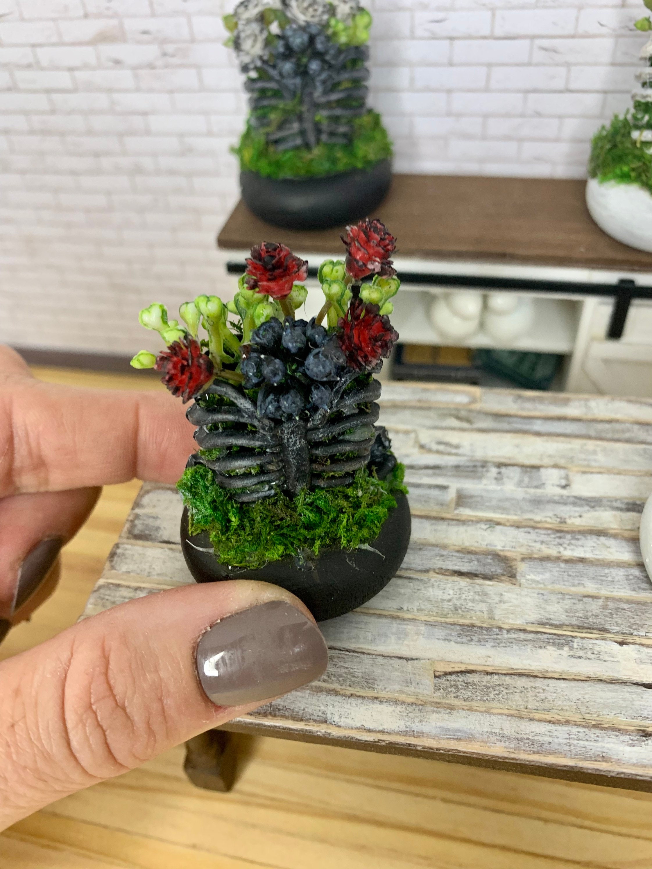 Miniature Dollhouse Halloween/witchy Rib Planter With - Etsy
