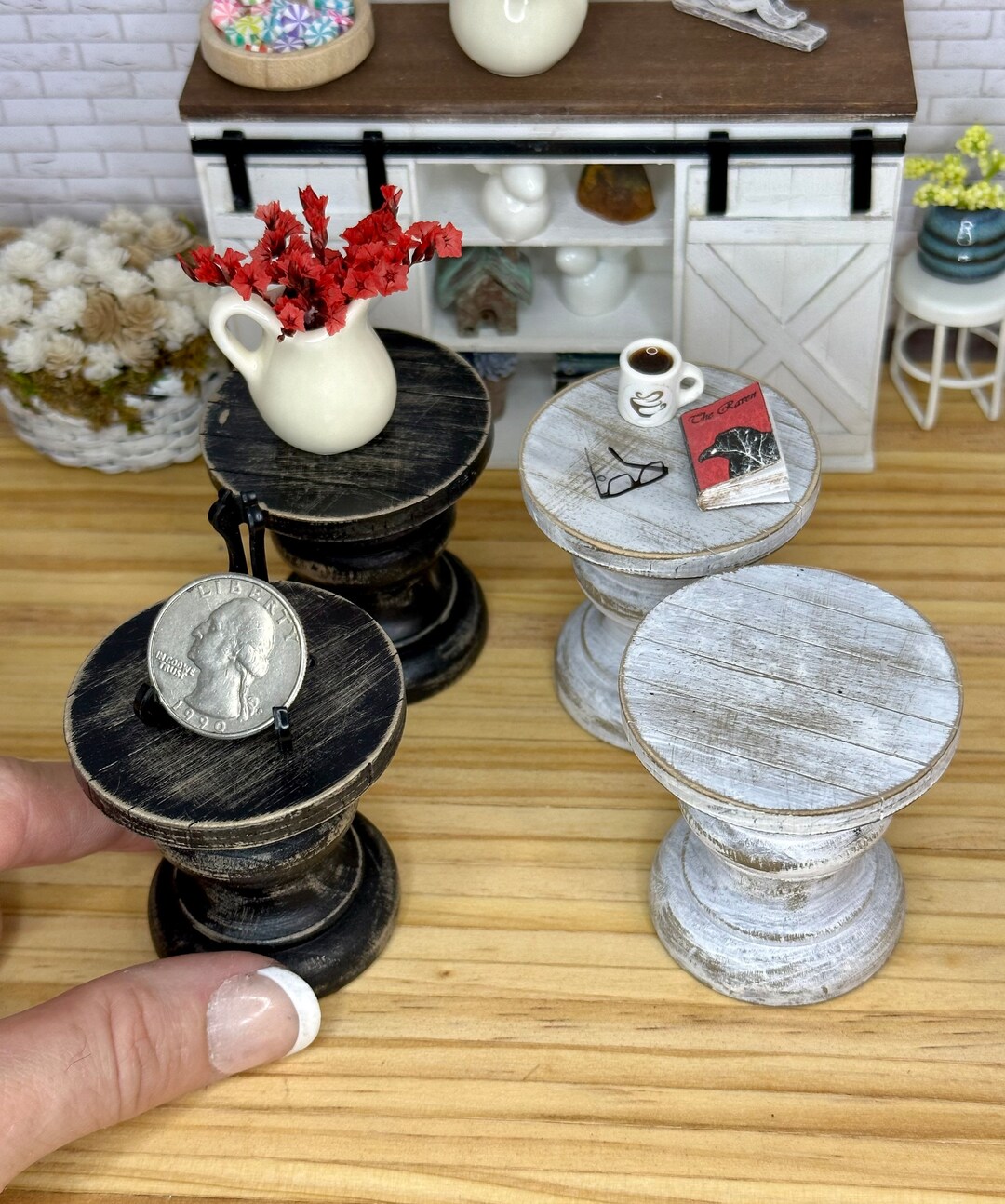 Miniature Dollhouse Planked Side Table, Dollhouse Farmhouse or Modern ...