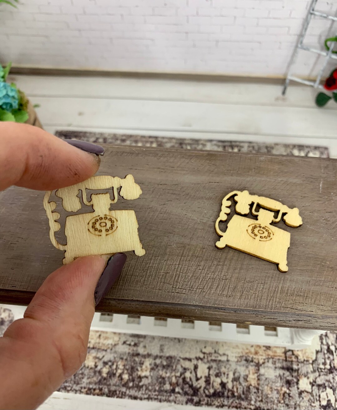 Miniature Wooden Phone Cut Out, Miniature Wood Craft - Etsy