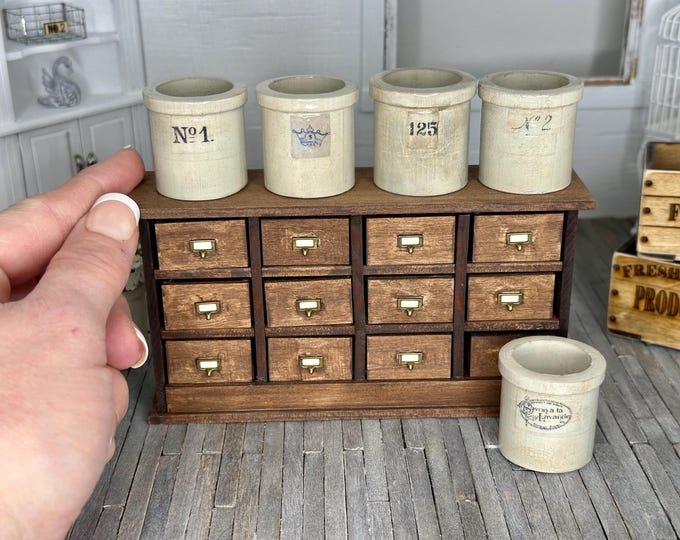 Miniature Dollhouse Vintage Style Crocks, Mini Crockery, LARGE Size - Etsy