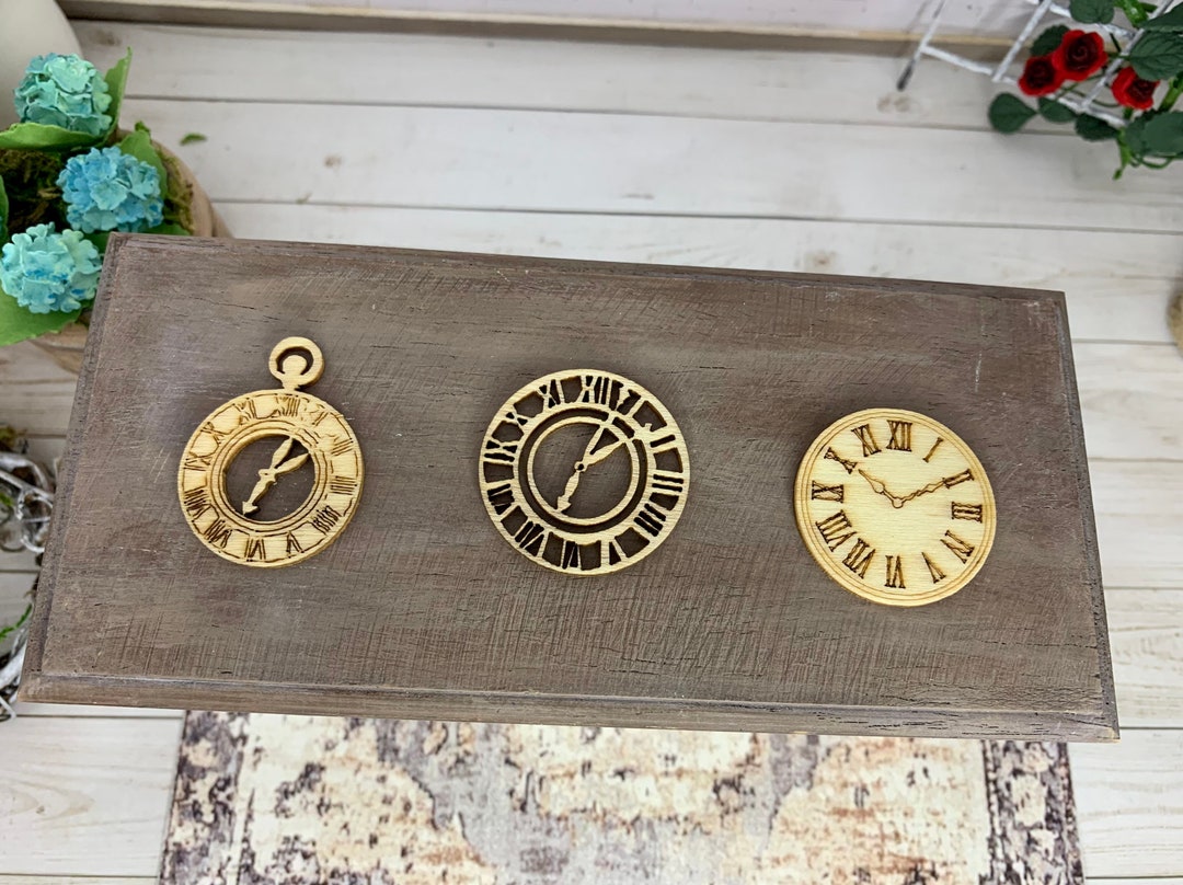 Miniature Wood Clock Face Cut Outs, Miniature Clocks - Etsy