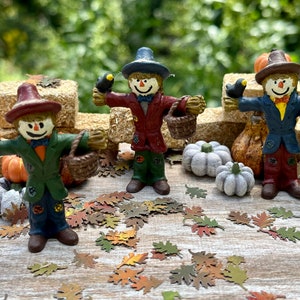 Miniature Scarecrow Figurines, Dollhouse Seasonal Decorations, Fall ...