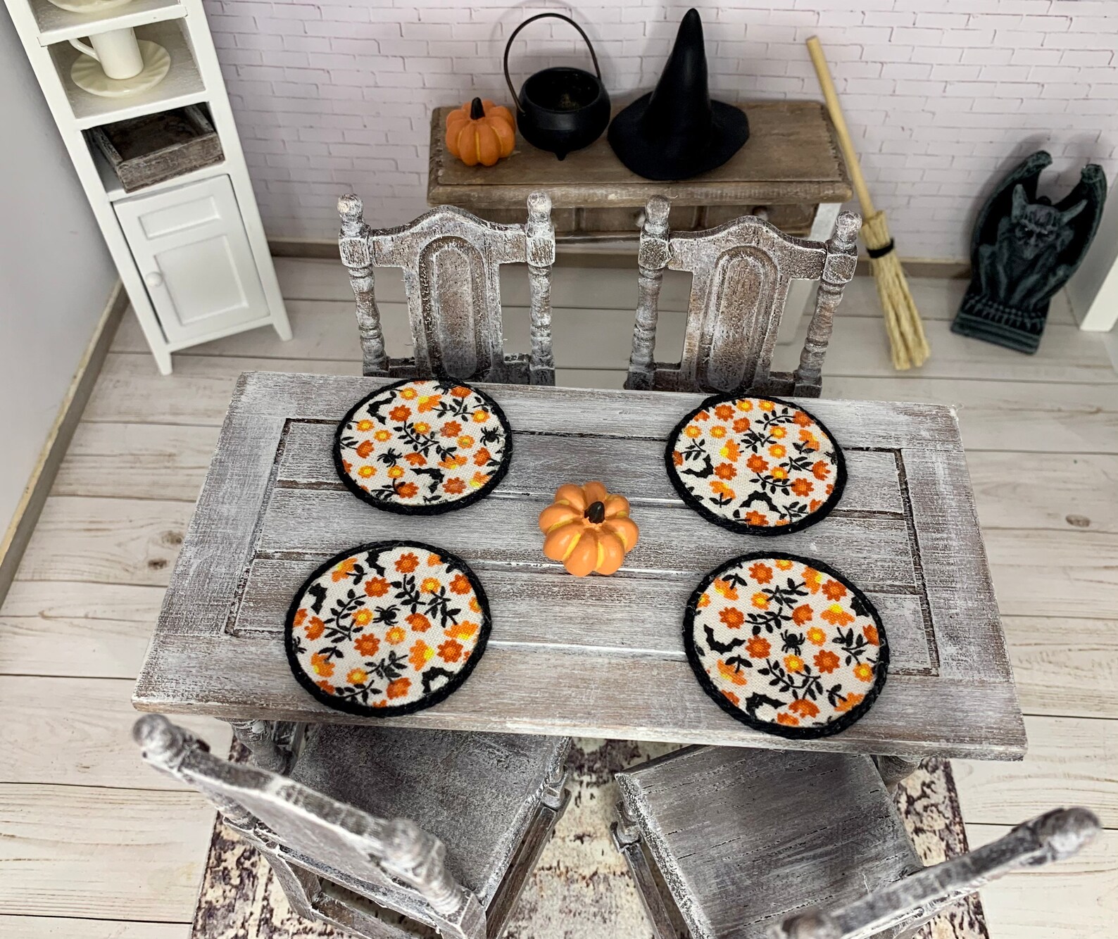 Miniature Halloween Charger Place Mats 1:12 Miniature Table - Etsy