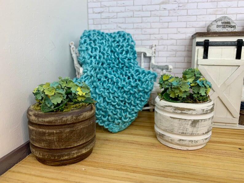 Miniature Dollhouse Aqua Blue/green Hydrangeas, Miniature Flowers ...