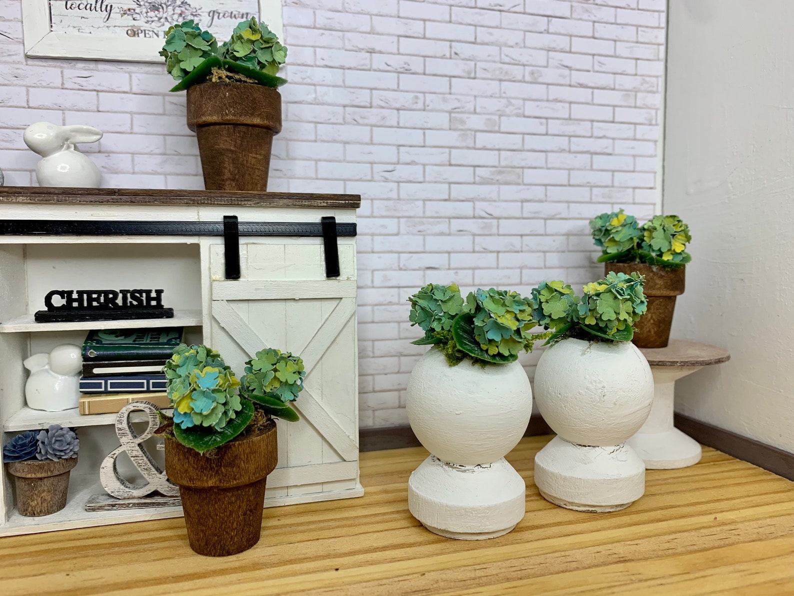 Miniature Dollhouse Aqua Blue/green Hydrangeas, Miniature Flowers ...