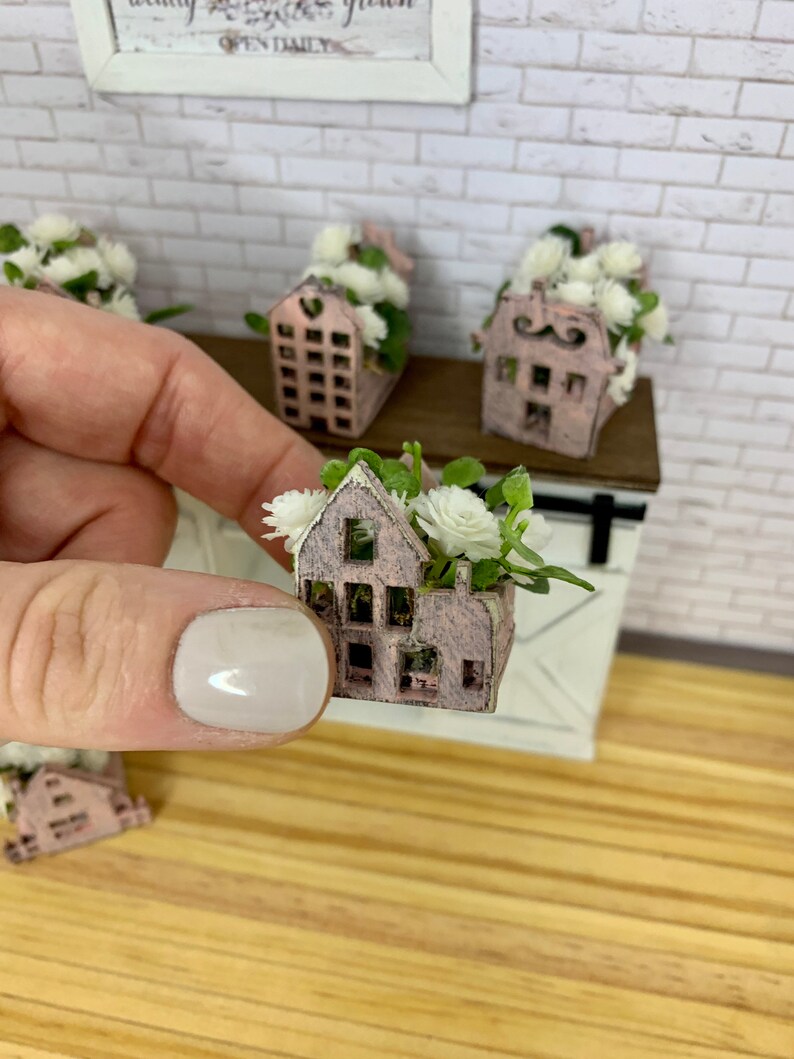 Miniature Dollhouse Pink House Flower Arrangements Miniature | Etsy