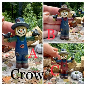 Miniature Scarecrow Figurines, Dollhouse Seasonal Decorations, Fall ...