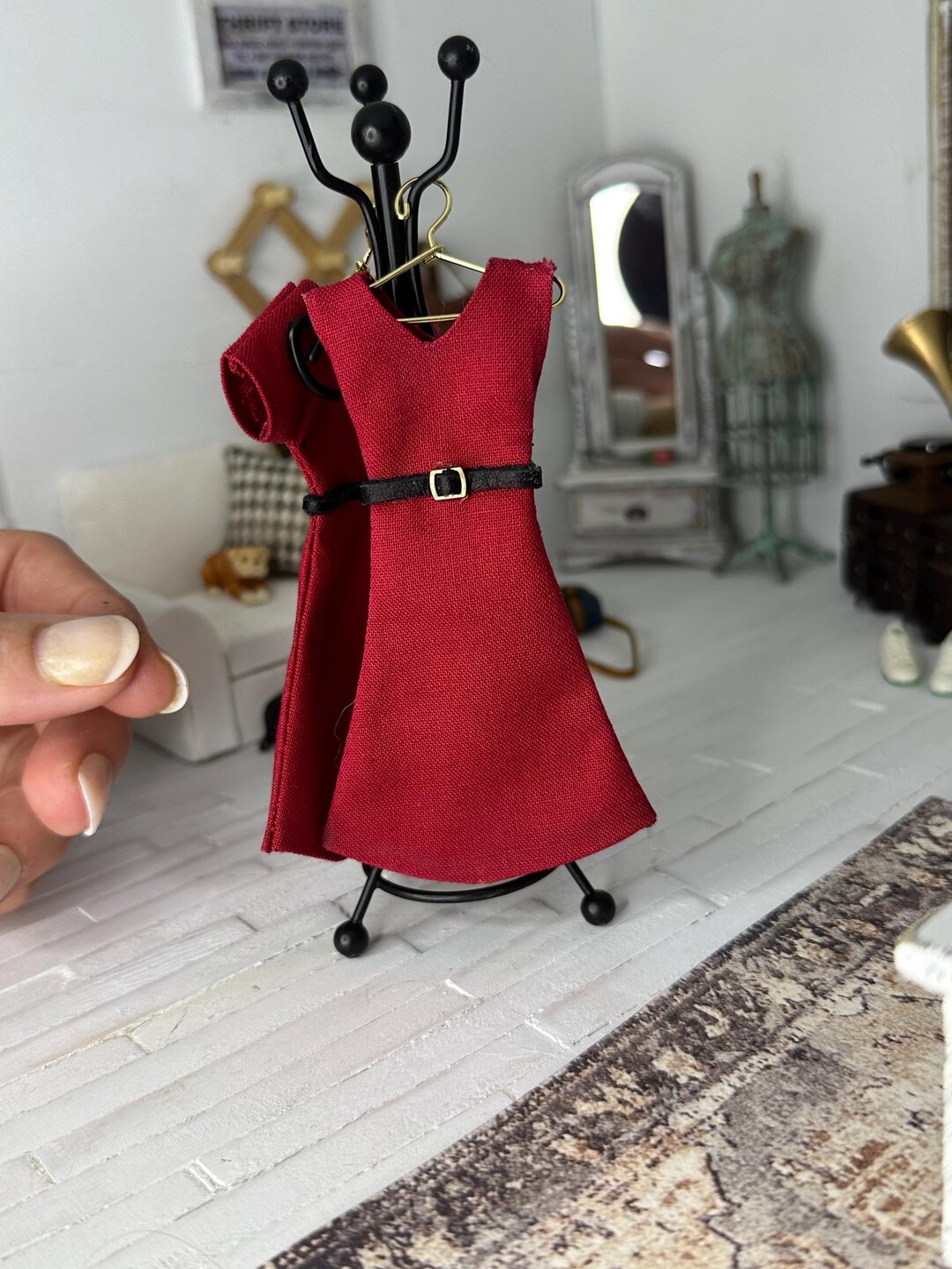 Miniature Display Clothing, Mini Dresses, Red - Etsy