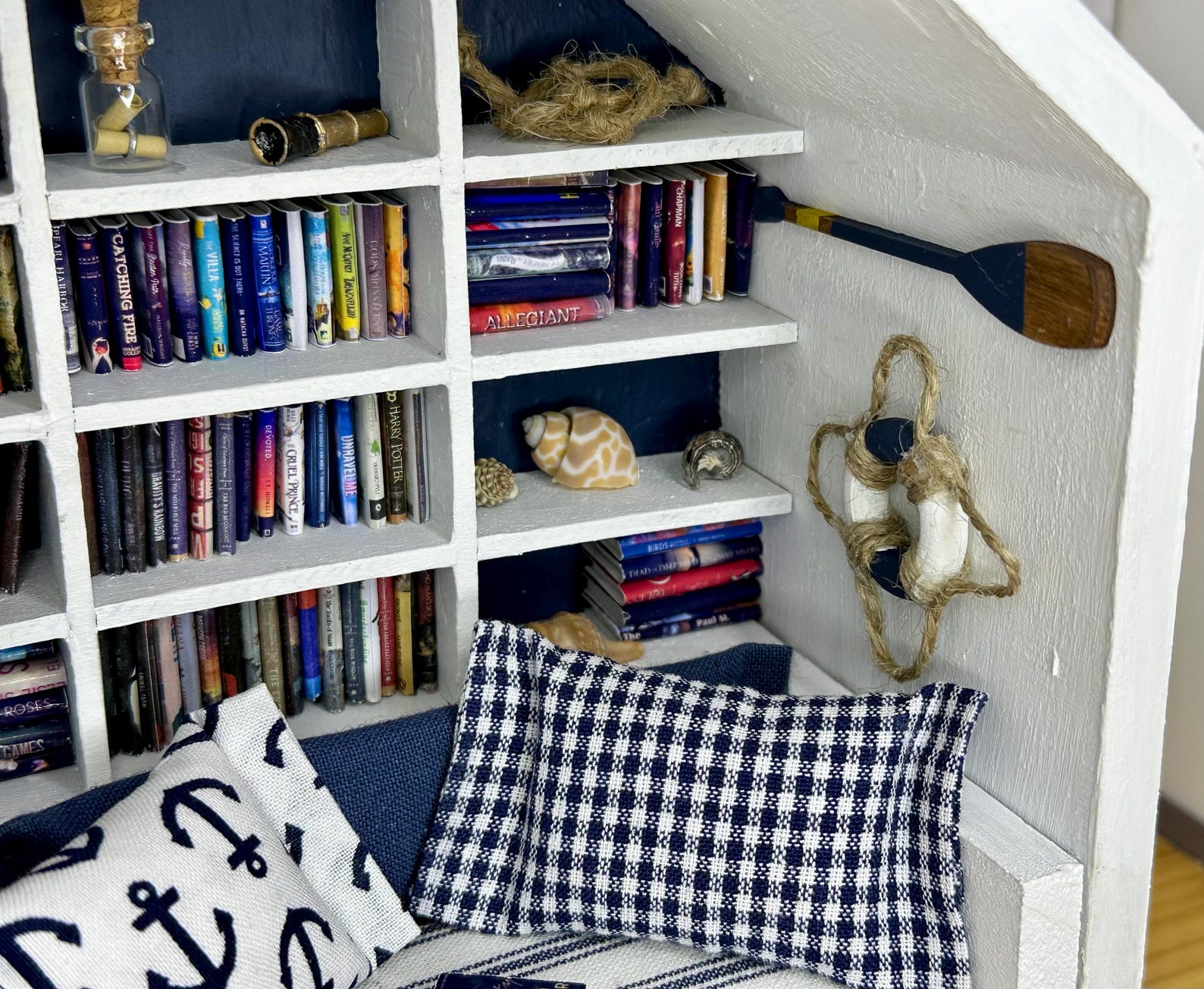 Miniature House Shaped Book Nook, Beach Themed, Miniature Books ...