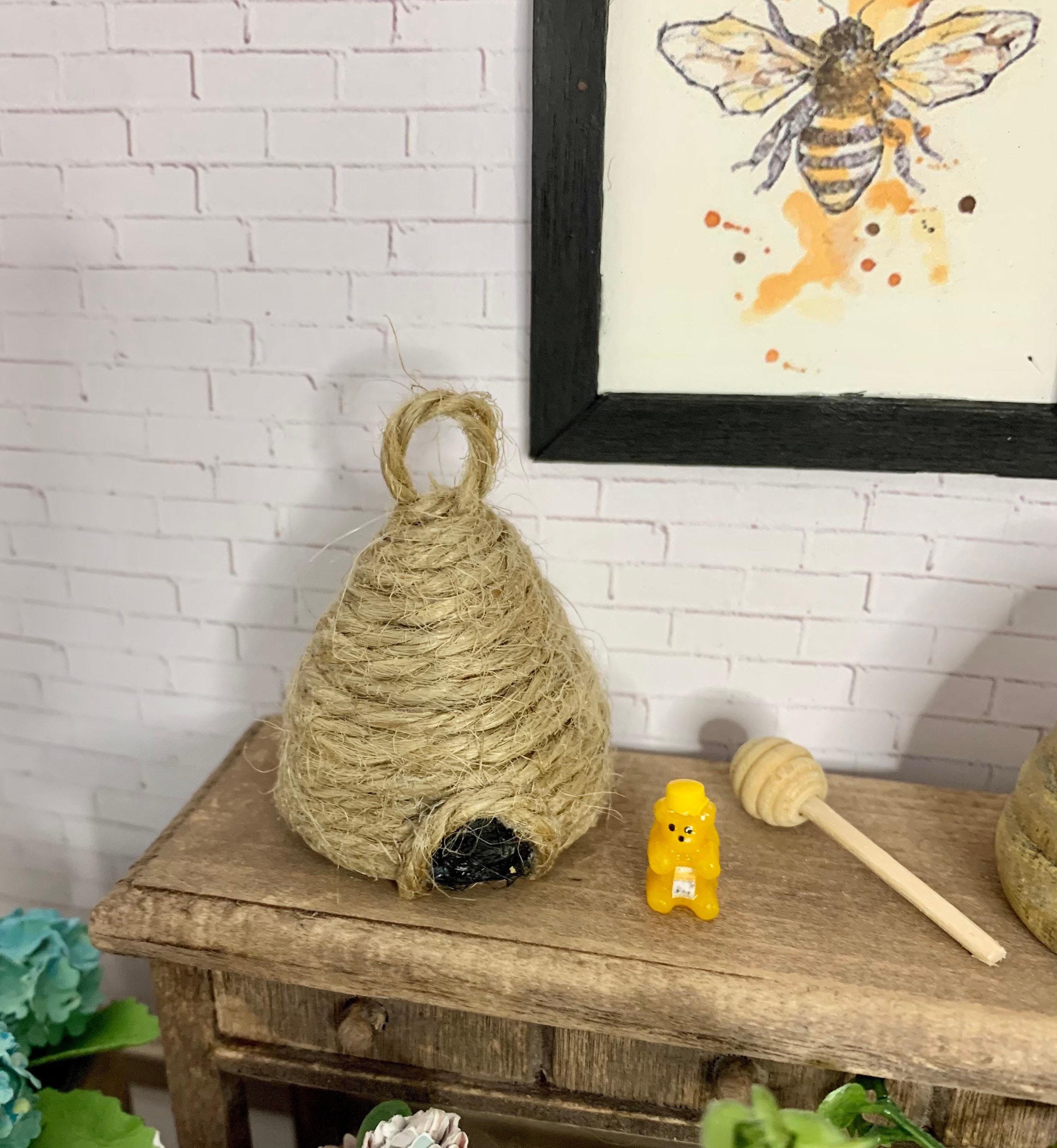 Miniature Dollhouse Bee Skep, Scale 1:12, Miniature Beehive, Miniature ...