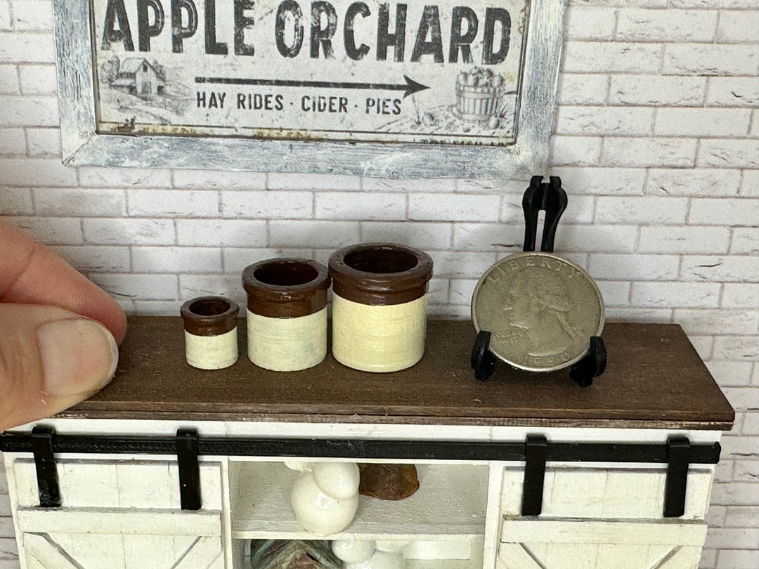 Miniature Dollhouse Vintage Style Crocks, Mini Crock Pots, Set of 3 - Etsy