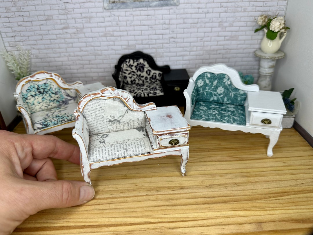 Miniature Dollhouse Gossip Table, Mini Furniture, Dollhouse Table - Etsy