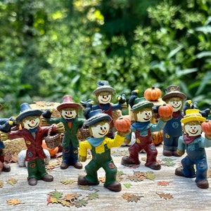 Miniature Scarecrow Figurines, Dollhouse Seasonal Decorations, Fall ...