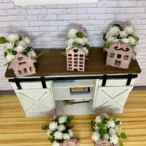 Miniature Dollhouse Pink House Flower Arrangements, Miniature Garden ...