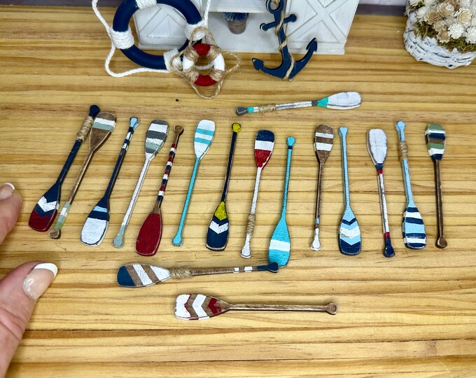 Miniature Dollhouse Oars, Mini Nautical Decor for Dollhouse - Etsy