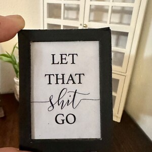 Miniature Dollhouse Funny Bathroom Sign Let That Shit Go - Etsy