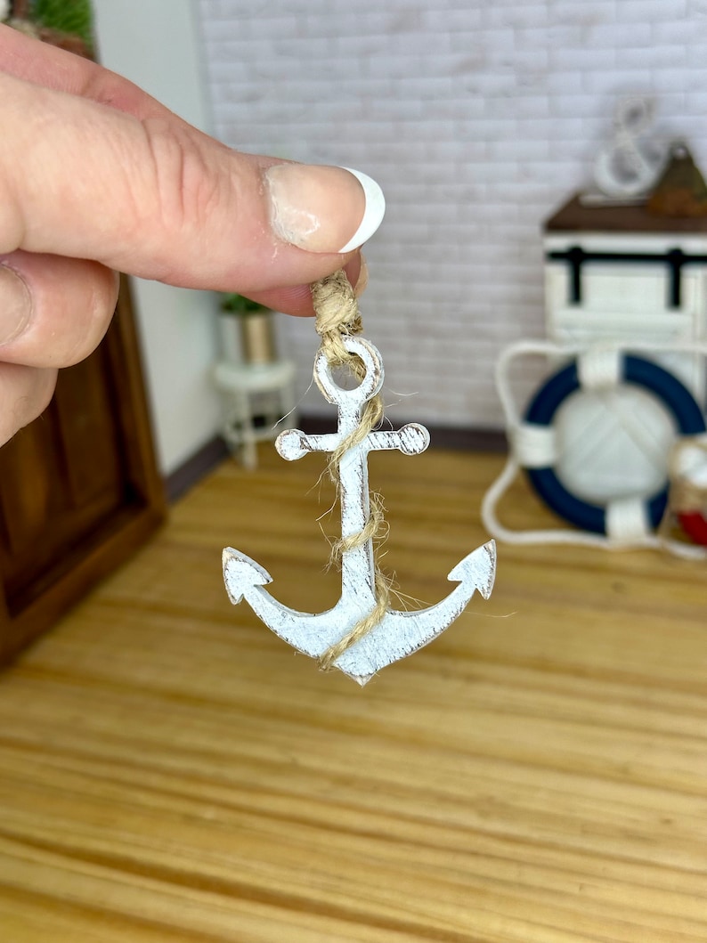 Miniature Dollhouse Beach Decor, Miniature Decorative Anchor - Etsy