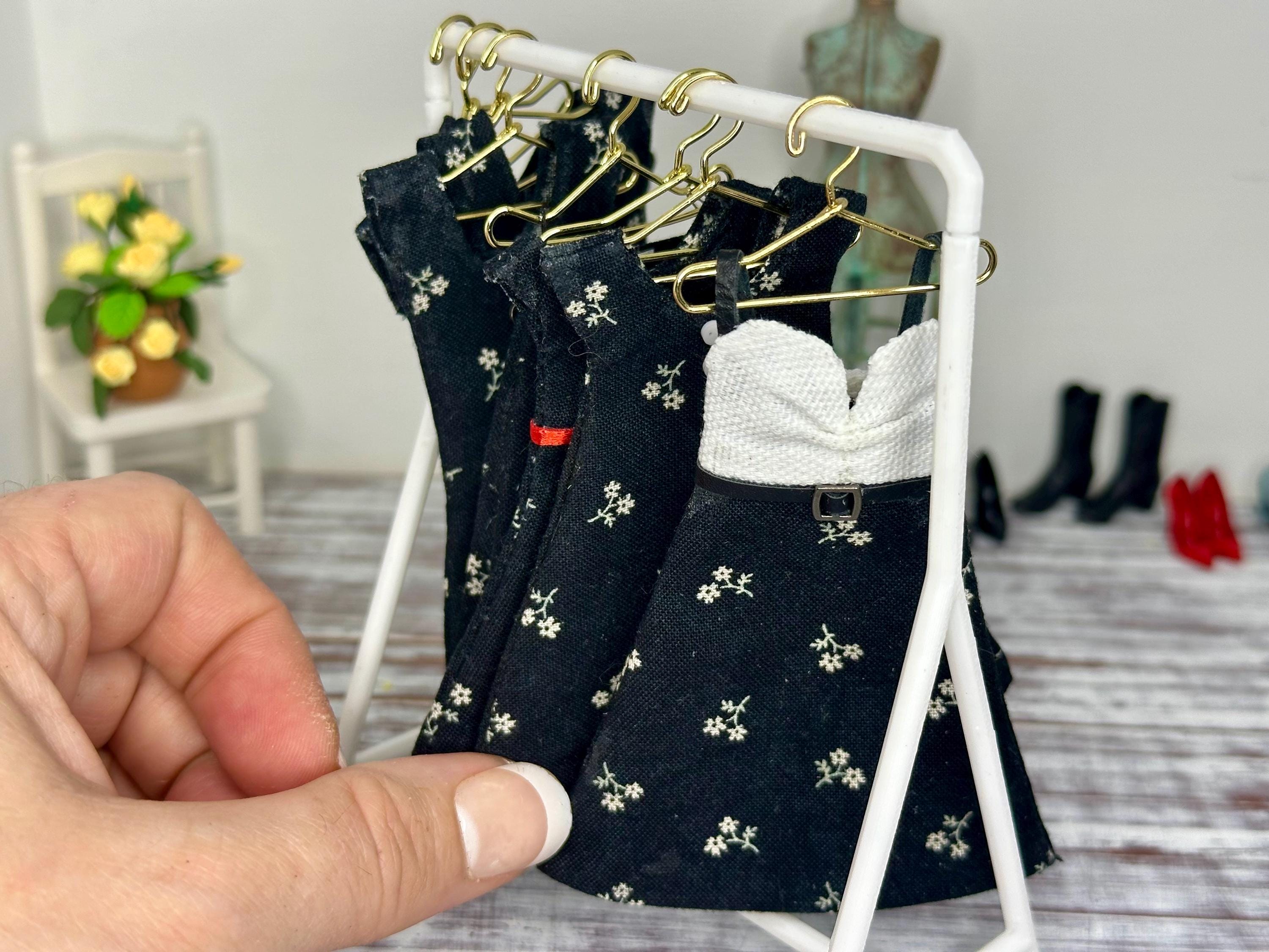 Miniature Display Clothing, Mini Dresses and Clothes, Black Floral - Etsy