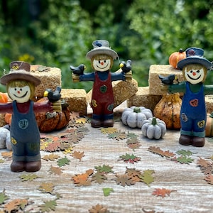 Miniature Scarecrow Figurines, Dollhouse Seasonal Decorations, Fall ...
