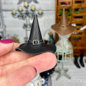 Miniature Dollhouse Decorative Leather Witch or Wizard Hats, Fall or ...
