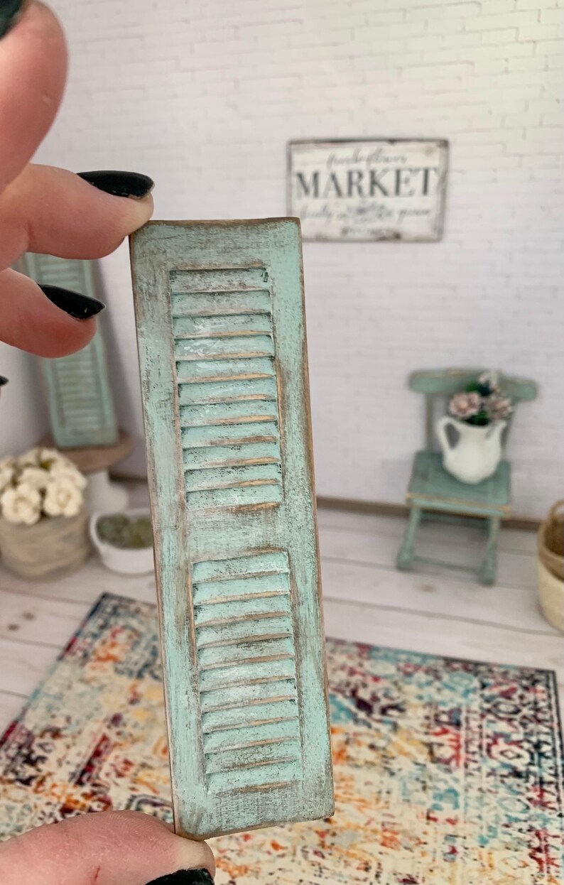 1:12 Miniature Dollhouse Shabby Chic Shutters Miniature - Etsy