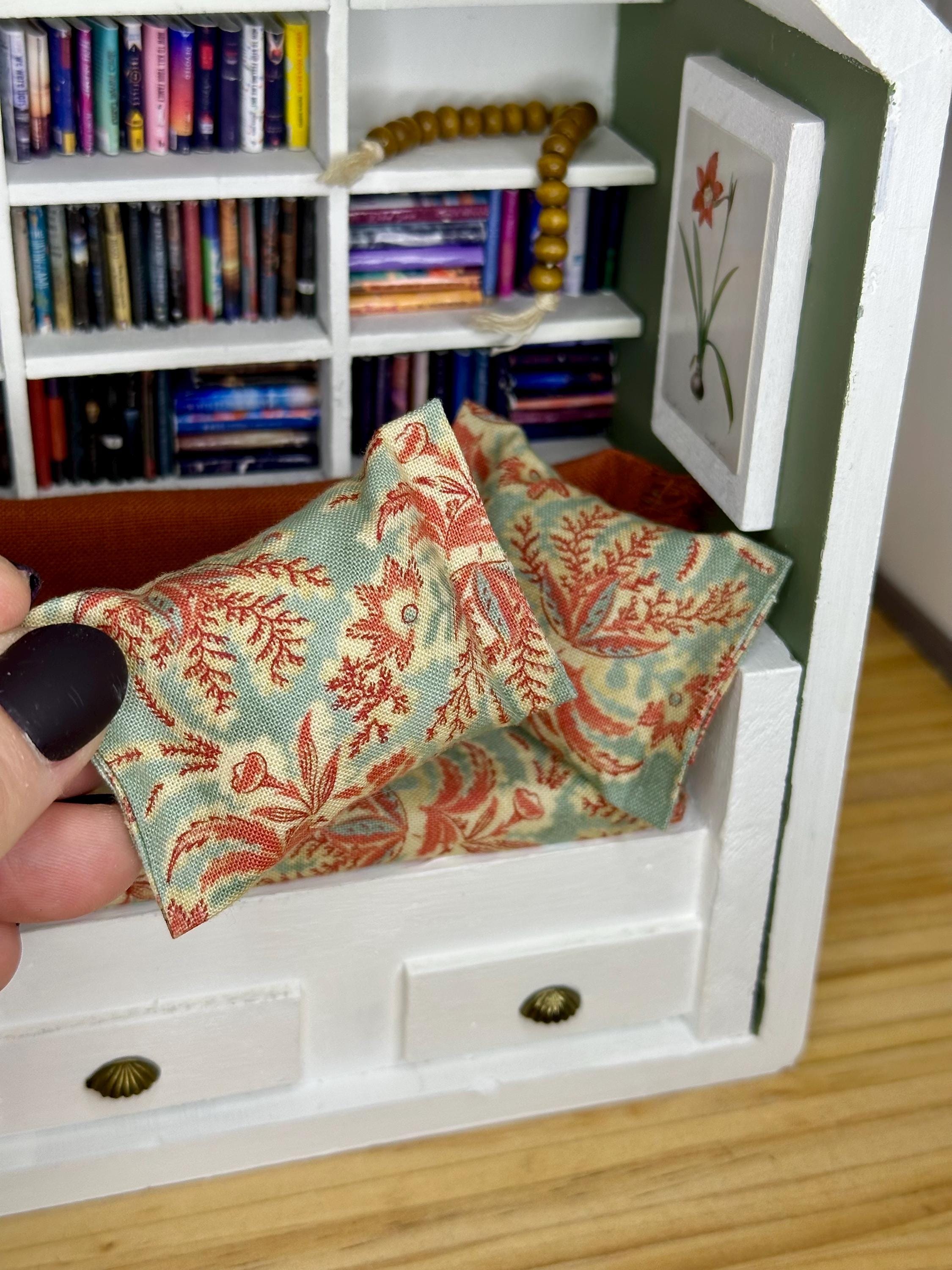 Miniature House Shaped Book Nook, Moss and Coral Color Themed ...