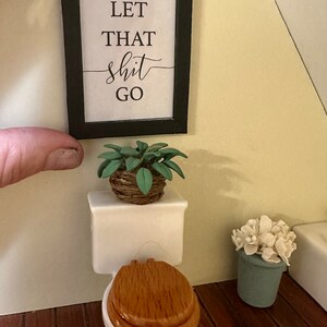 Miniature Dollhouse Funny Bathroom Sign, Let That Shit Go, Miniature ...