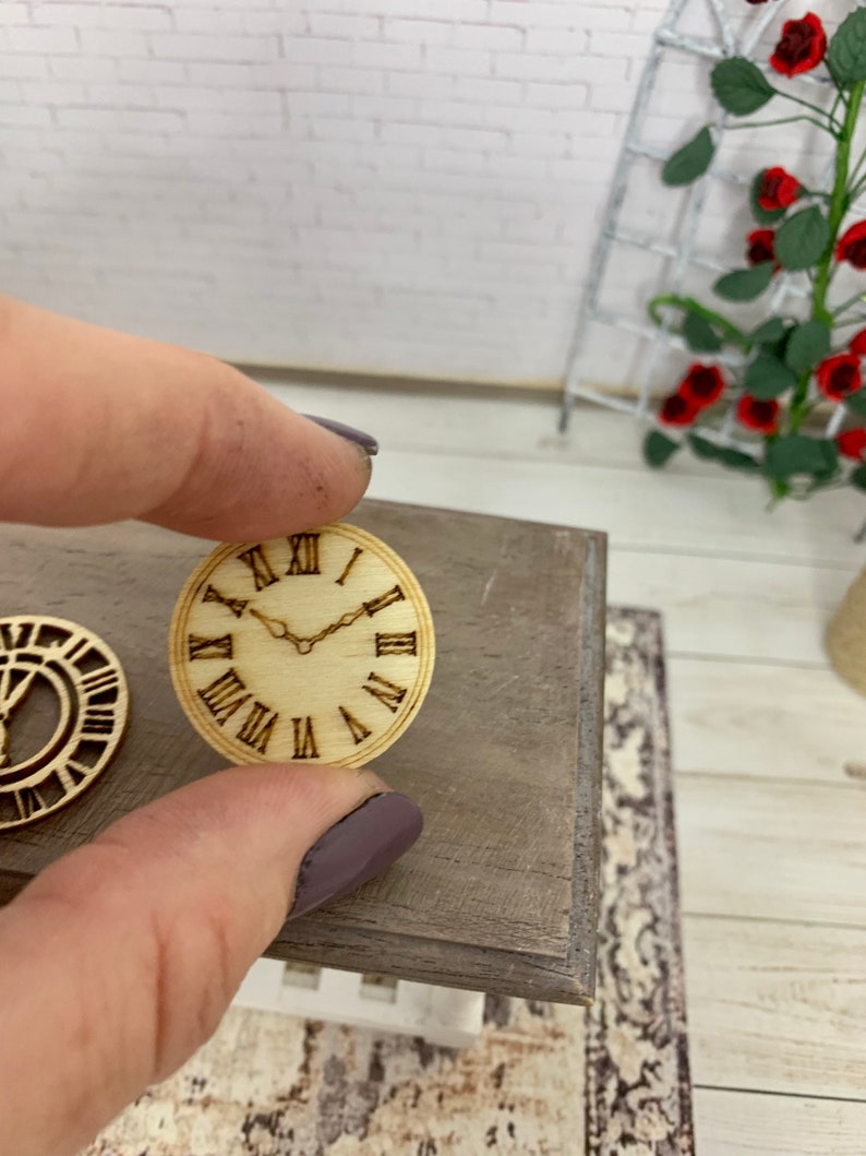 Miniature Wood Clock Face Cut Outs Miniature Clocks - Etsy
