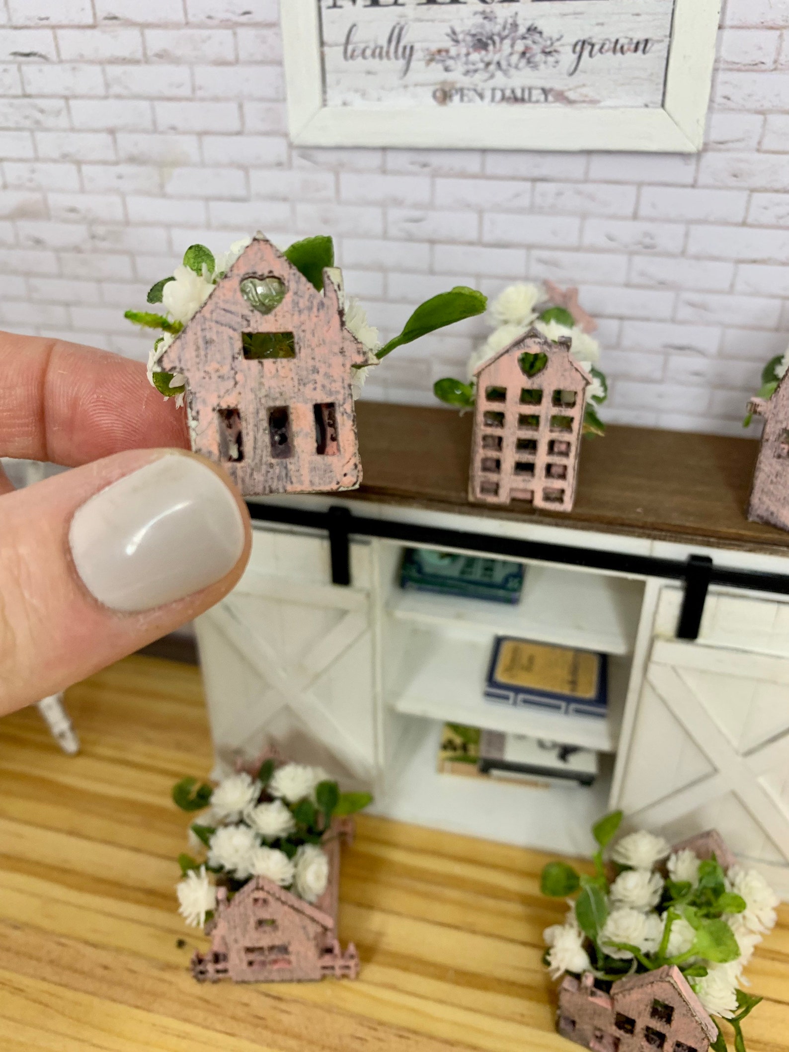 Miniature Dollhouse Pink House Flower Arrangements Miniature | Etsy