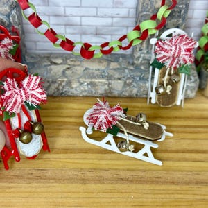 Miniature Dollhouse Decorative Sled, Tiny Sleigh for Christmas or ...