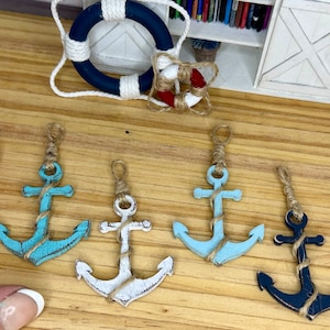 Miniature Dollhouse Beach Decor, Miniature Decorative Anchor - Etsy