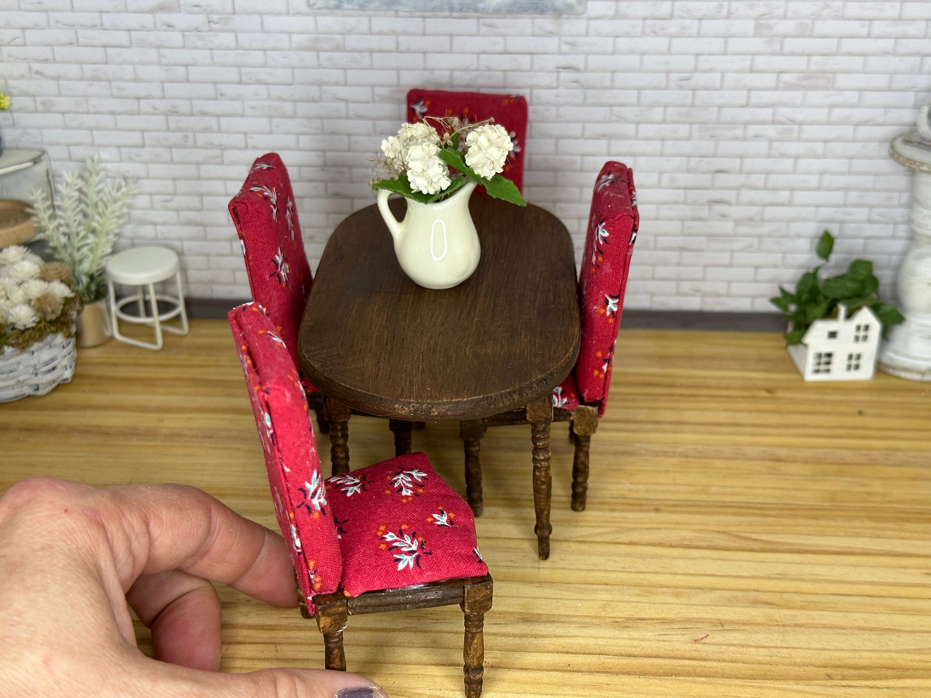 Miniature Dollhouse Dining Table Set Dollhouse Furniture - Etsy