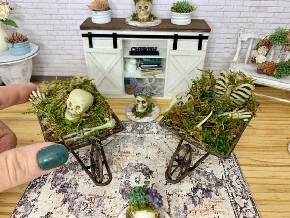 Miniature Skeleton and Bones in a Rusty Wheelbarrow for - Etsy