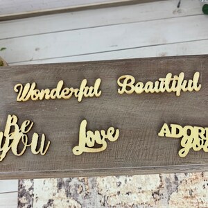 Miniature Wood Cut Out Words, Miniature Dollhouse Craft, Dollhouse ...