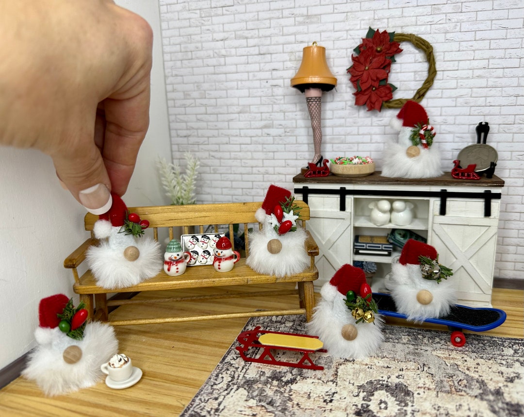 Miniature Dollhouse Christmas Gnomes/santa Gnomes, Christmas Miniatures ...