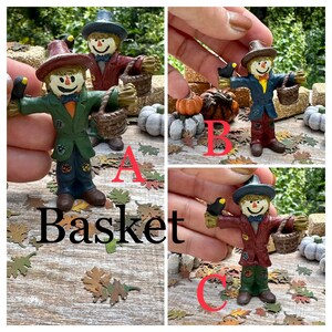 Miniature Scarecrow Figurines, Dollhouse Seasonal Decorations, Fall ...