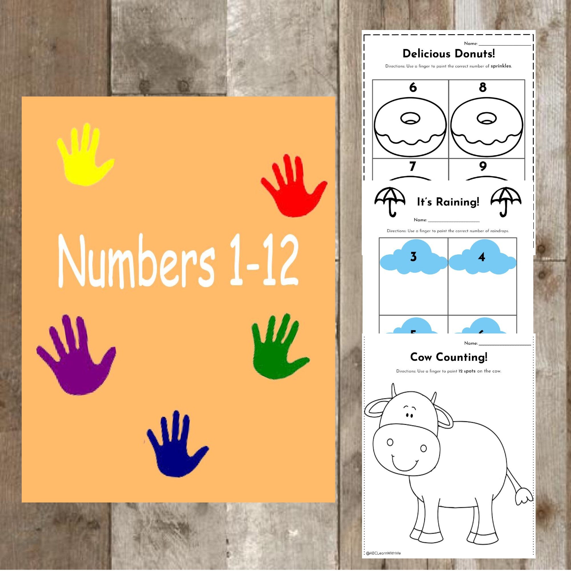 Early Childhood Finger Painting Activity Packet, E-printable, Counting ...