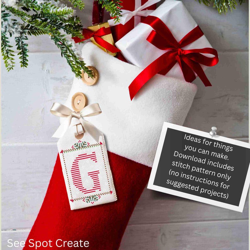 Christmas Alphabet Cross Stitch Pattern Embroidery Candy Cane ...