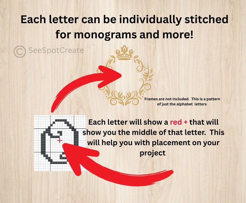 Fancy Script Alphabet Cross Stitch Pattern for Monograms Digital ...