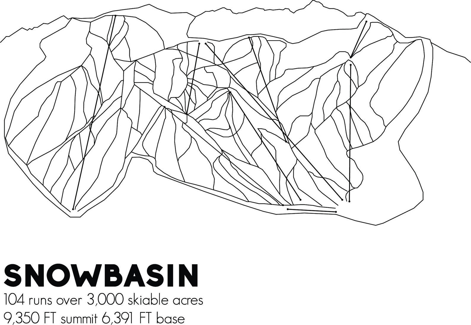 Snowbasin Ski Resort Map | Etsy