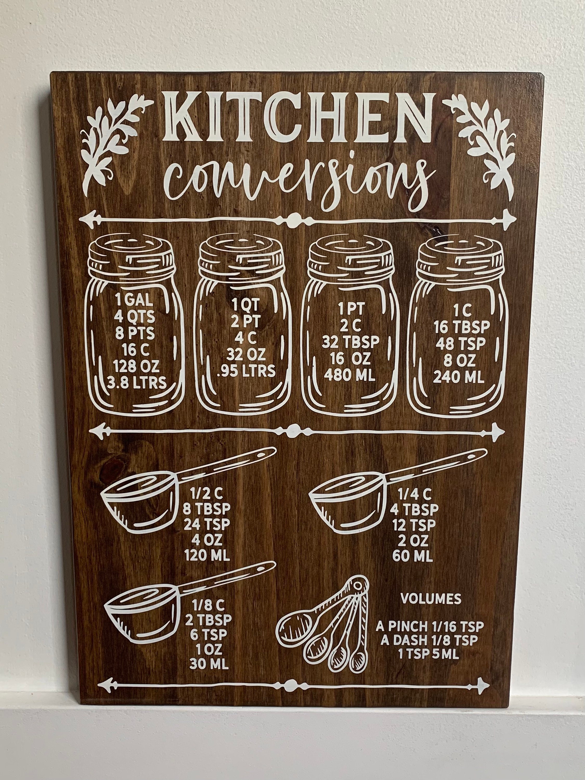 Kitchen Conversions Sign, Woodsign, Home Decor, Kitchen Decor, Wall ...