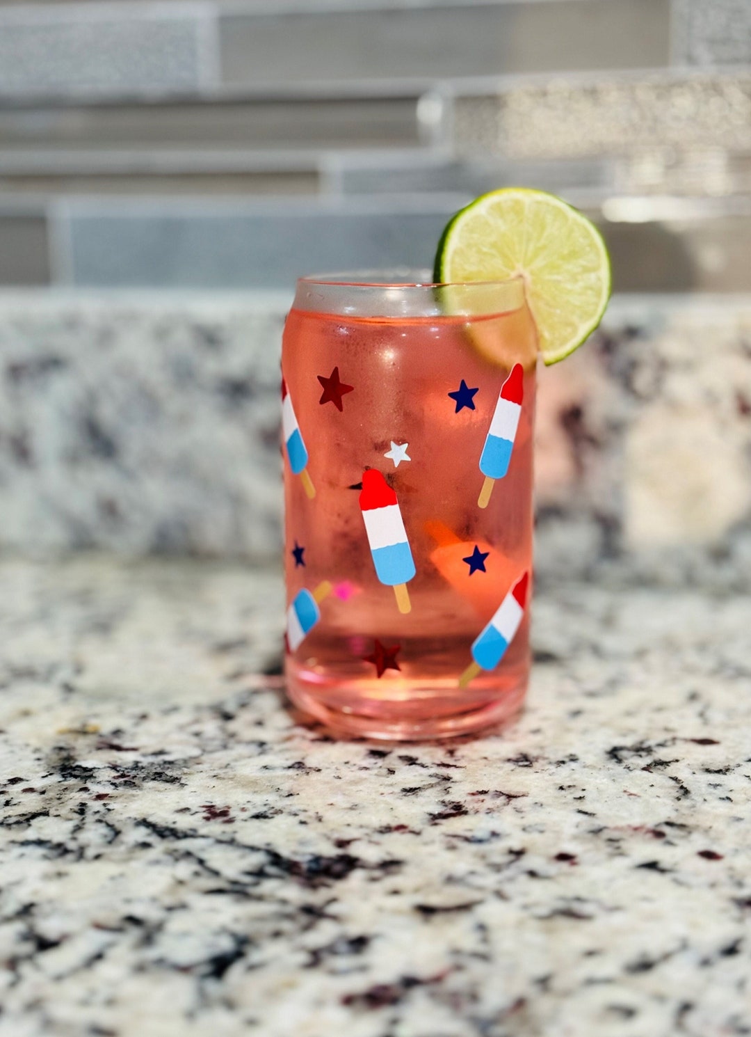 Bomb Pop Can Glass - 4th of July Tumbler - Popsicle Glass - Etsy