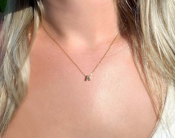 Small dainty initial necklace store