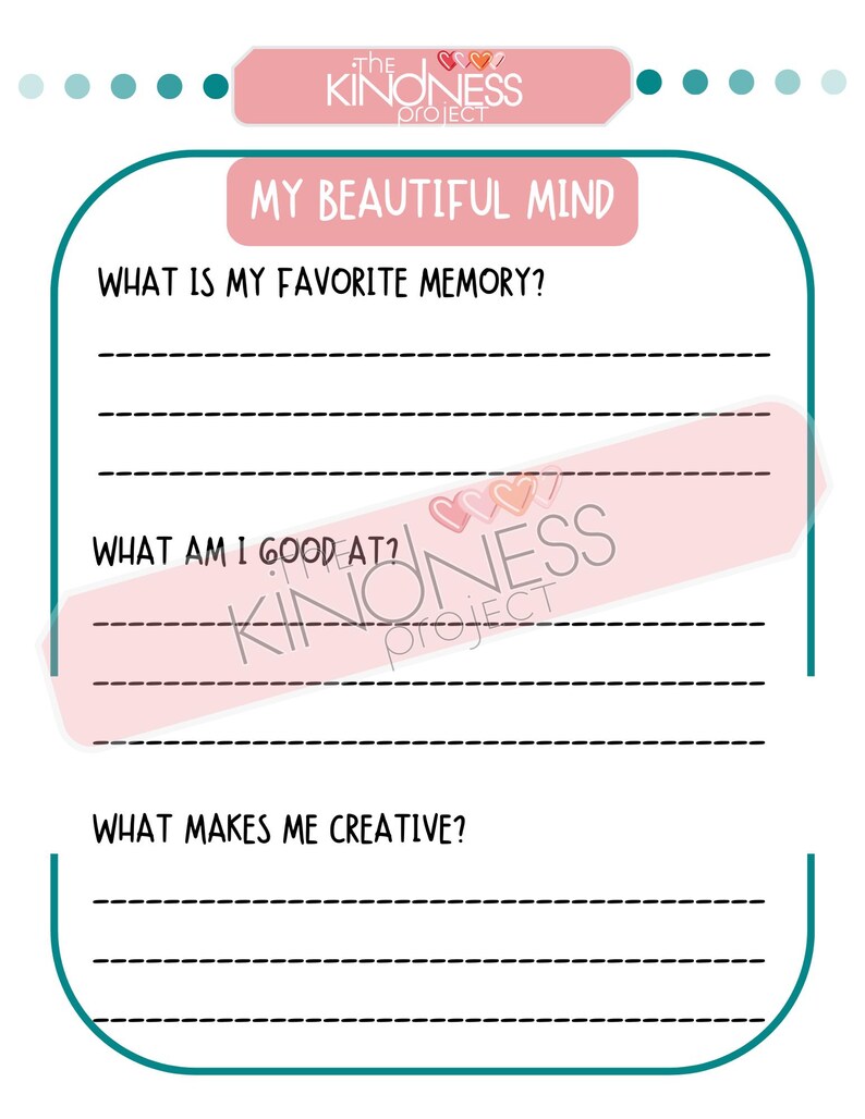 Self Esteem Worksheet Bundle - Etsy