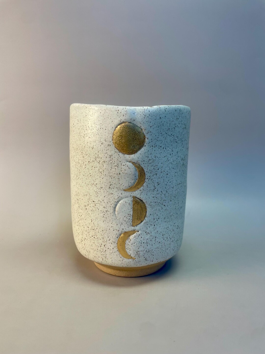 Handmade Ceramic Gold Moon Phase Vase - Etsy
