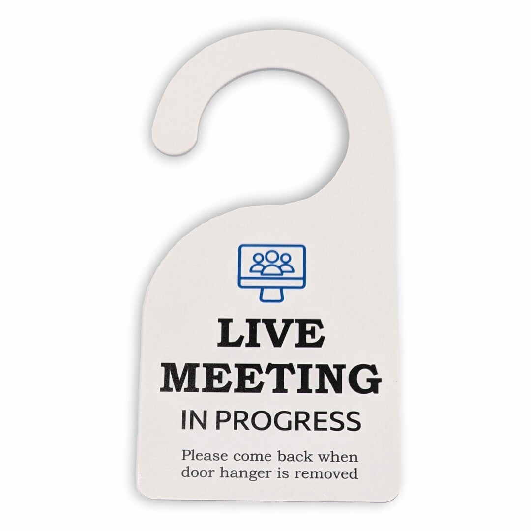 Live Meeting in Progress Hanging Door Sign, 5 Pack - Etsy
